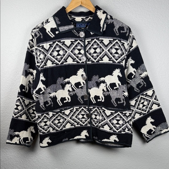 Jane Ashley | Jackets & Coats | Jane Ashley Black White Aztec Wild ...